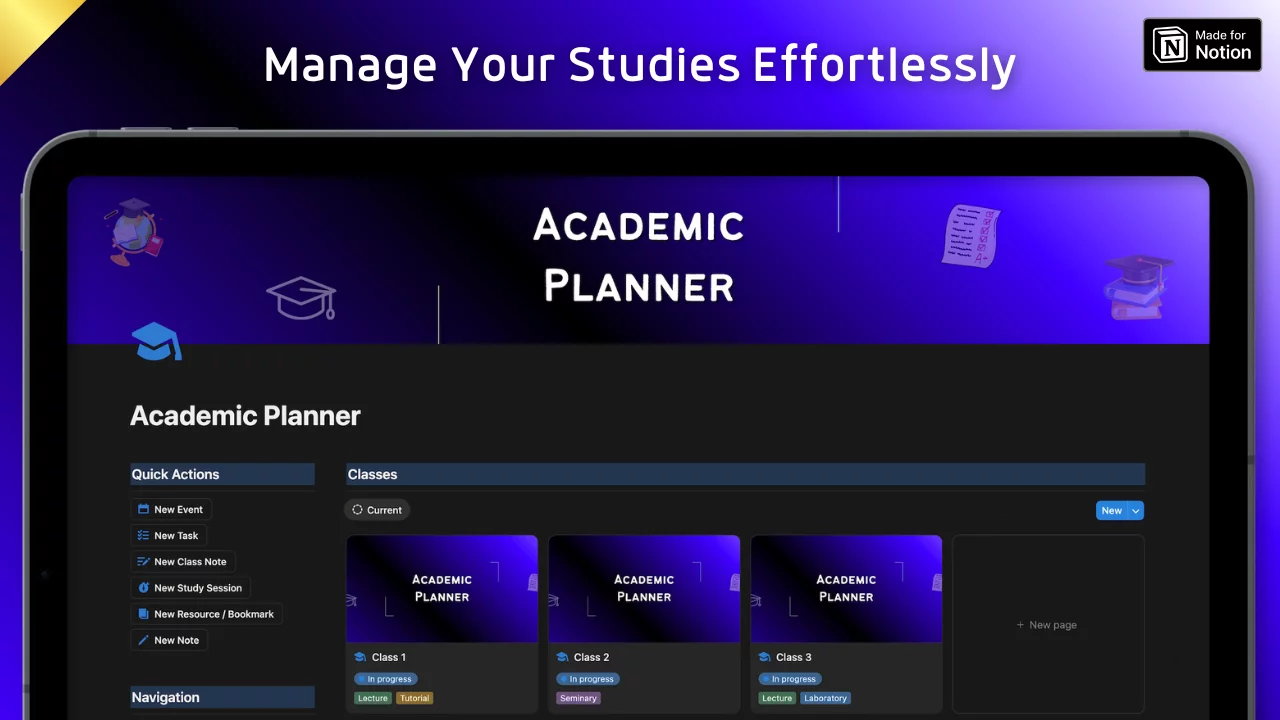 Academic Planner - Student Template